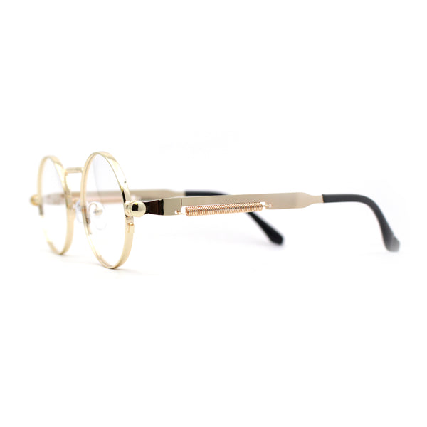 Steam Punk Round Circle Lens Metal Rim Retro Victorian Spring Arm Sung